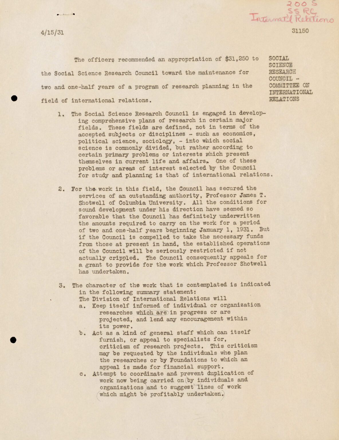 History of the Social Science Research Council - REsource